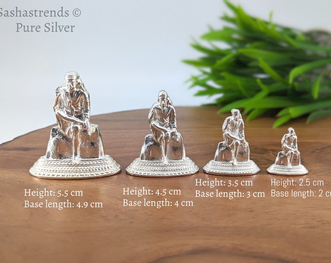 Silver Saibaba Statue -pure Silver Gift Items- Silver Pooja Items for ...