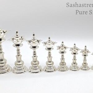 Pure Silver Kerala Kuthu Vilakku/lamp- Pure Silver Gift Items- Pooja ...
