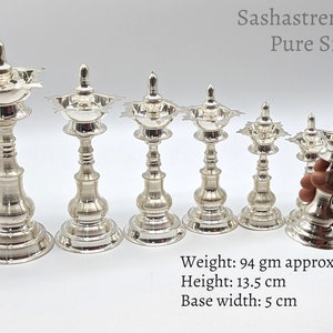 Pure Silver Kerala Kuthu Vilakku/lamp- Pure Silver Gift Items- Pooja ...