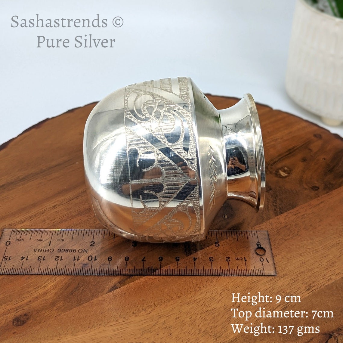Pure Silver Kalasam/kalash 9 Cm Height Silver Gift Items - Etsy