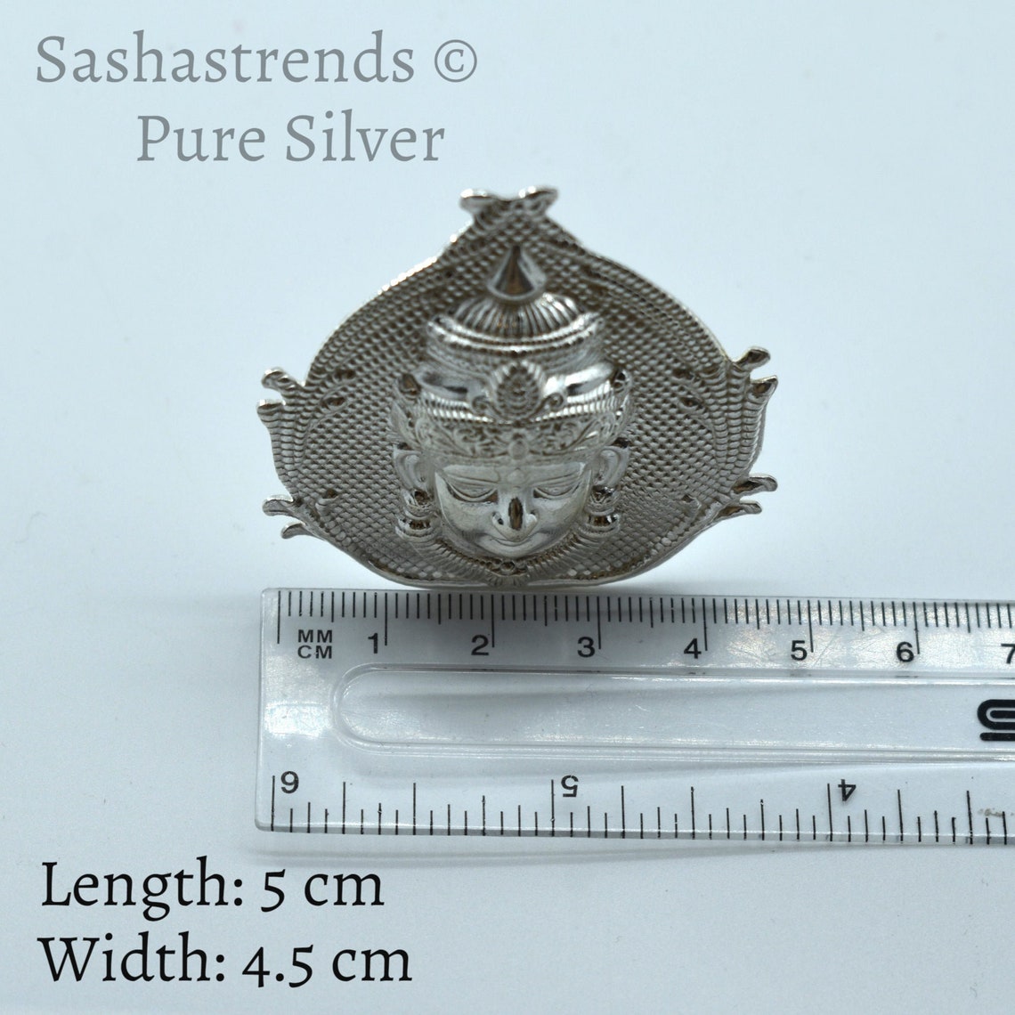 Silver Amman Face Amman Face With Hook Pure Silver Gift - Etsy