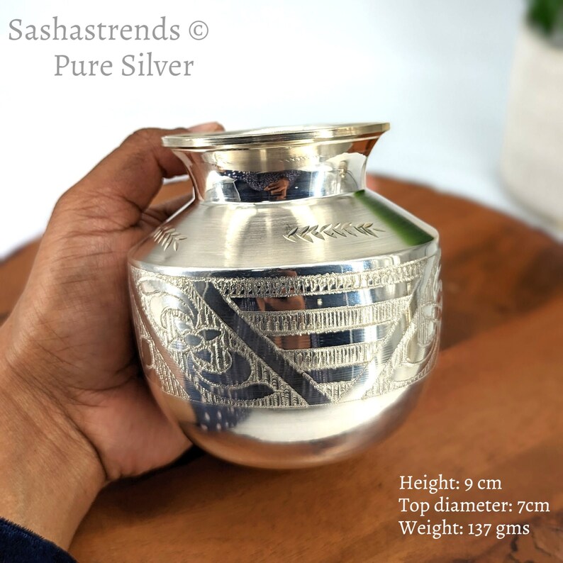 Pure Silver Kalasam/kalash 9 Cm Height Silver Gift Items - Etsy
