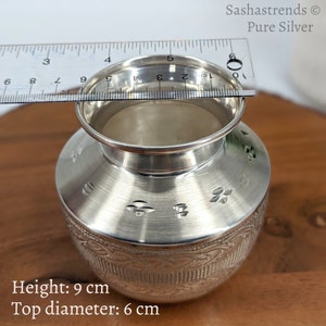 Pure Silver Kalasam/kalash 9 Cm Height/wgt 108 Gms Silver Gift Items ...