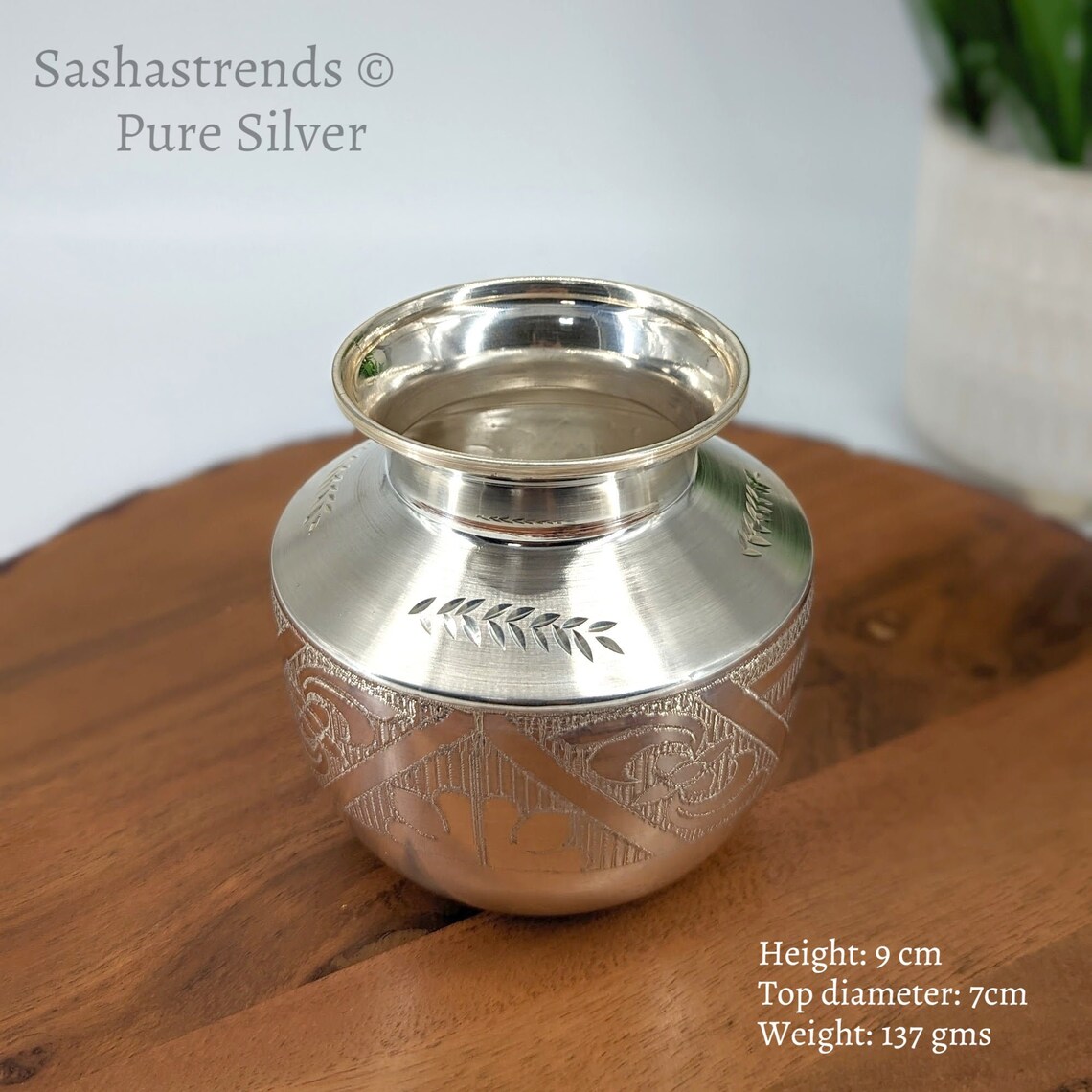 Pure Silver Kalasam/kalash 9 Cm Height Silver Gift Items - Etsy