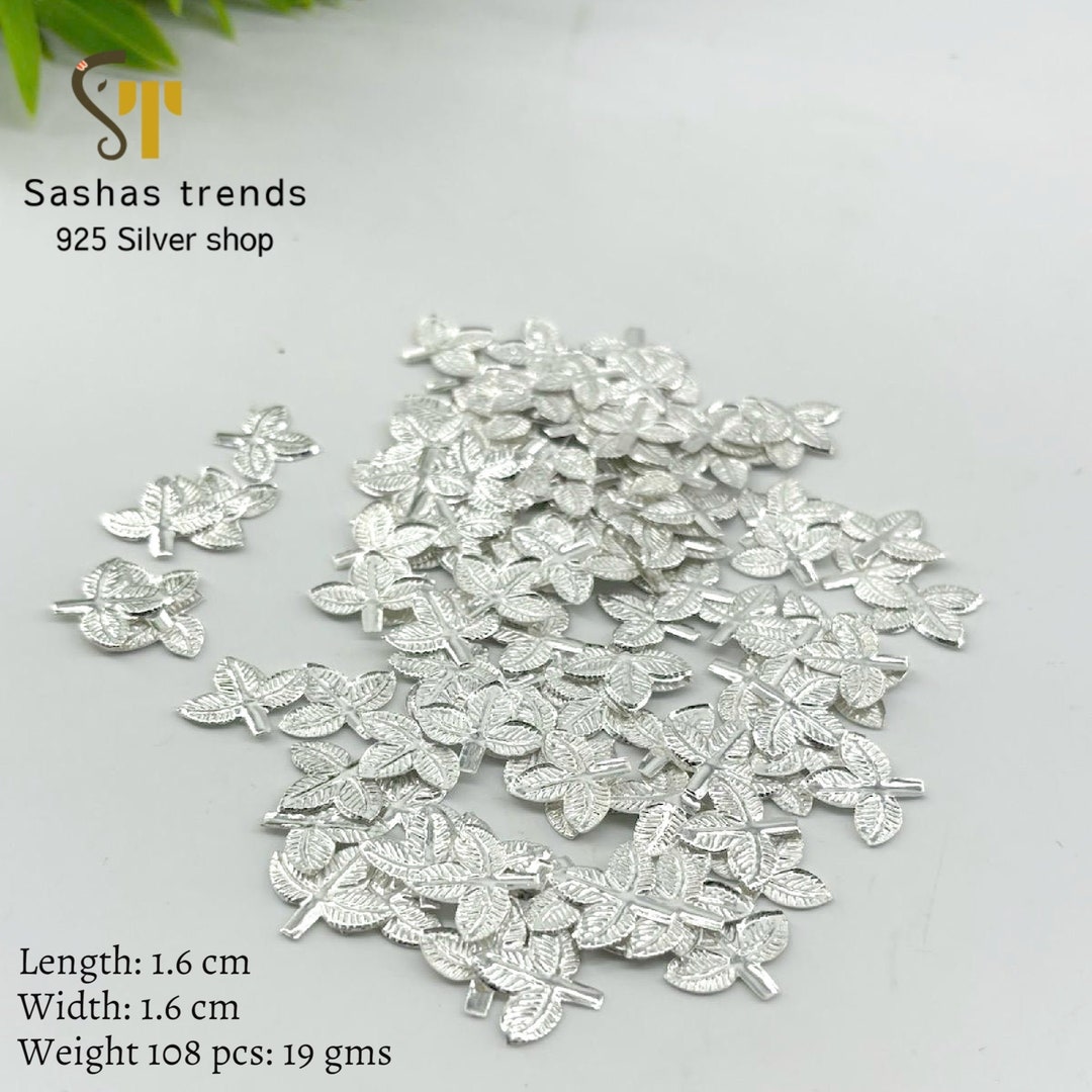 Pure Silver 108 Bilva Patra/silver Articles/god's Pooja Item/namavali ...