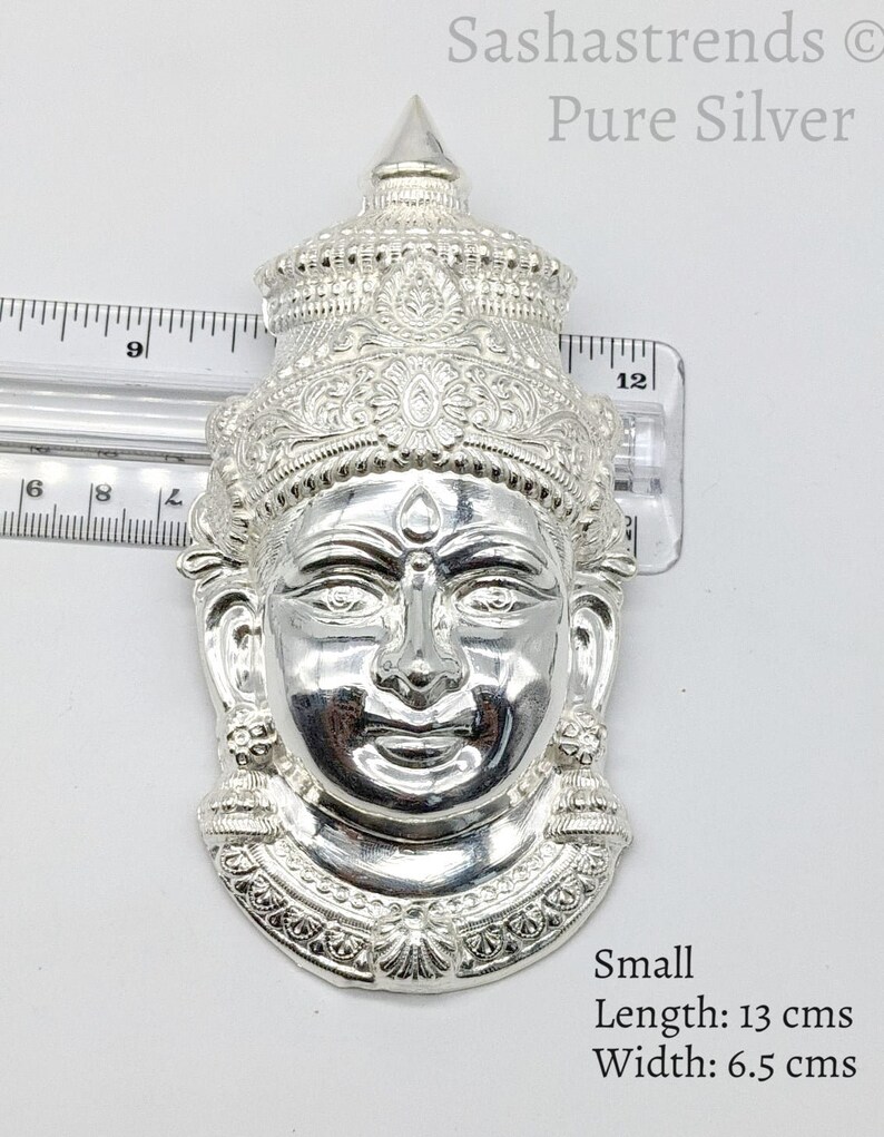 Silver Varamahalakshmi Amman Face-shiny Finish Pure Silver - Etsy Canada