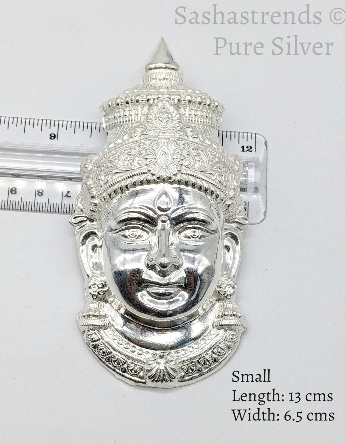 Silver Varamahalakshmi Amman Face-shiny Finish Pure Silver - Etsy Canada