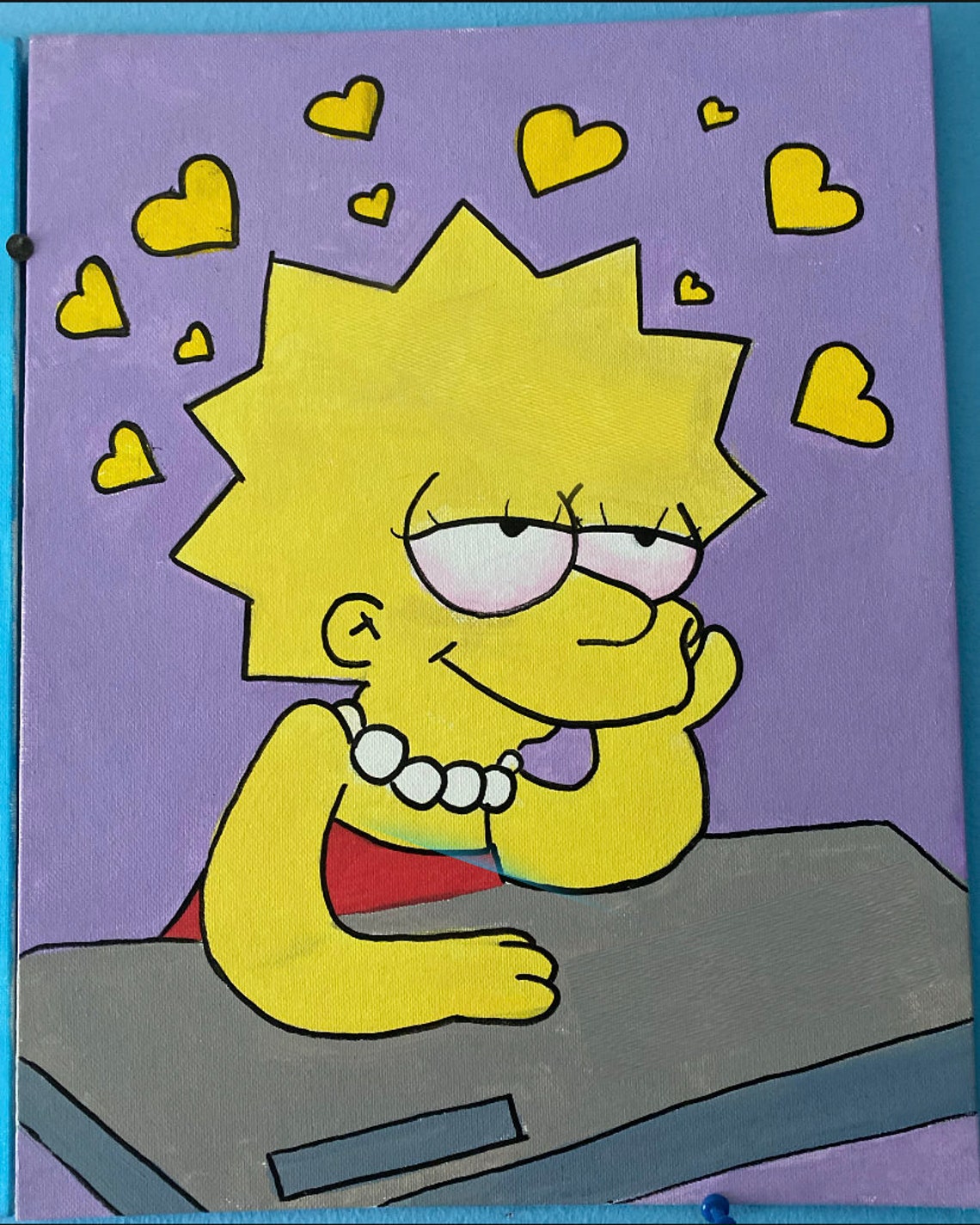 Lisa Simpson With Yellow Hearts - Etsy UK