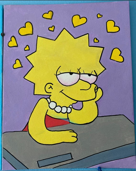 Lisa Simpson With Yellow Hearts - Etsy