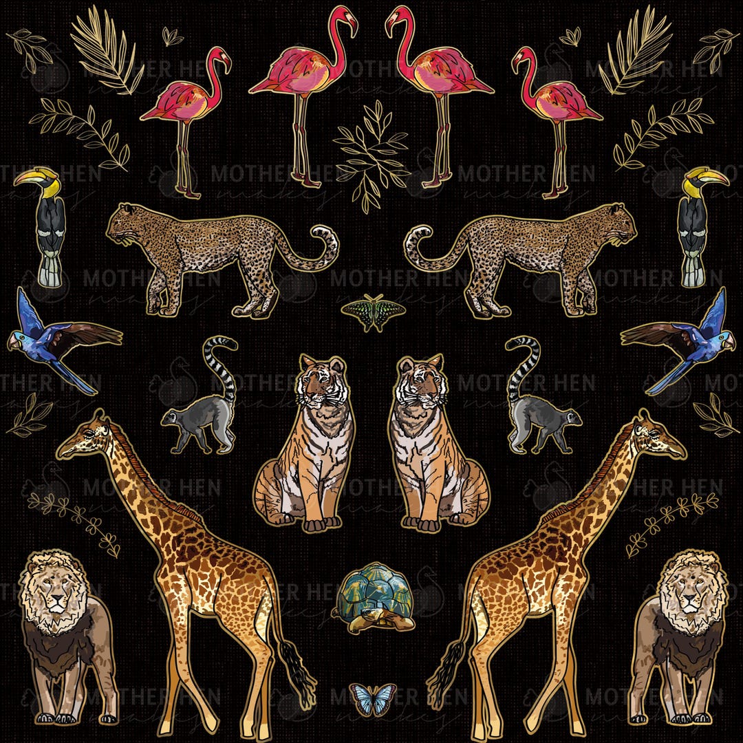 Animal Kingdom Repeat Pattern • 10x10” • PLUS FREE Matching Abstract ...