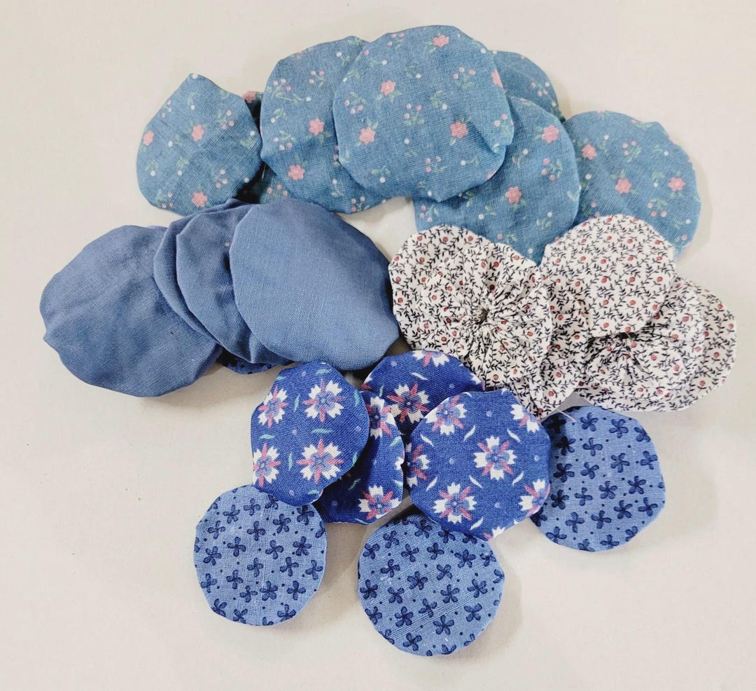 Yo-yos Hand Made Assorted Sizes Vintage Fabric Lot of 30 Blue Colors - Etsy