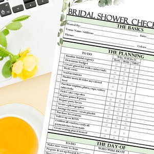 Printable Bridal Shower Checklist: Planning Guide (instant Download) - Etsy