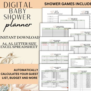 Digital Baby Shower Planner Excel Spreadsheet Template - Etsy