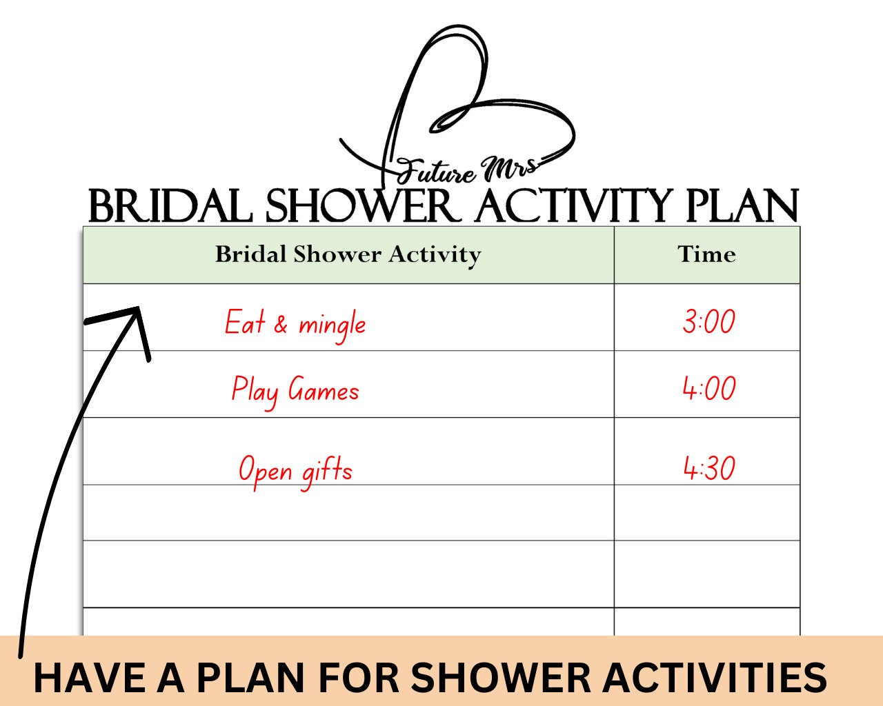 Bridal Shower Planner Printable Digital Instant Download, Bridal Party ...