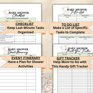 Day of Baby Shower Planner Printable Shower Checklist Template Guide ...