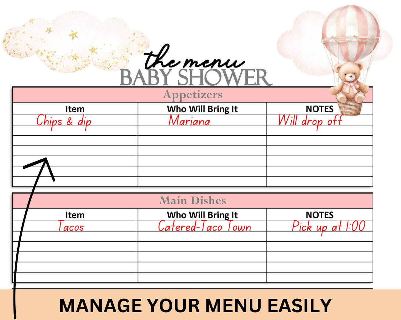 Baby Shower Planner Printable Template Digital Instant - Etsy