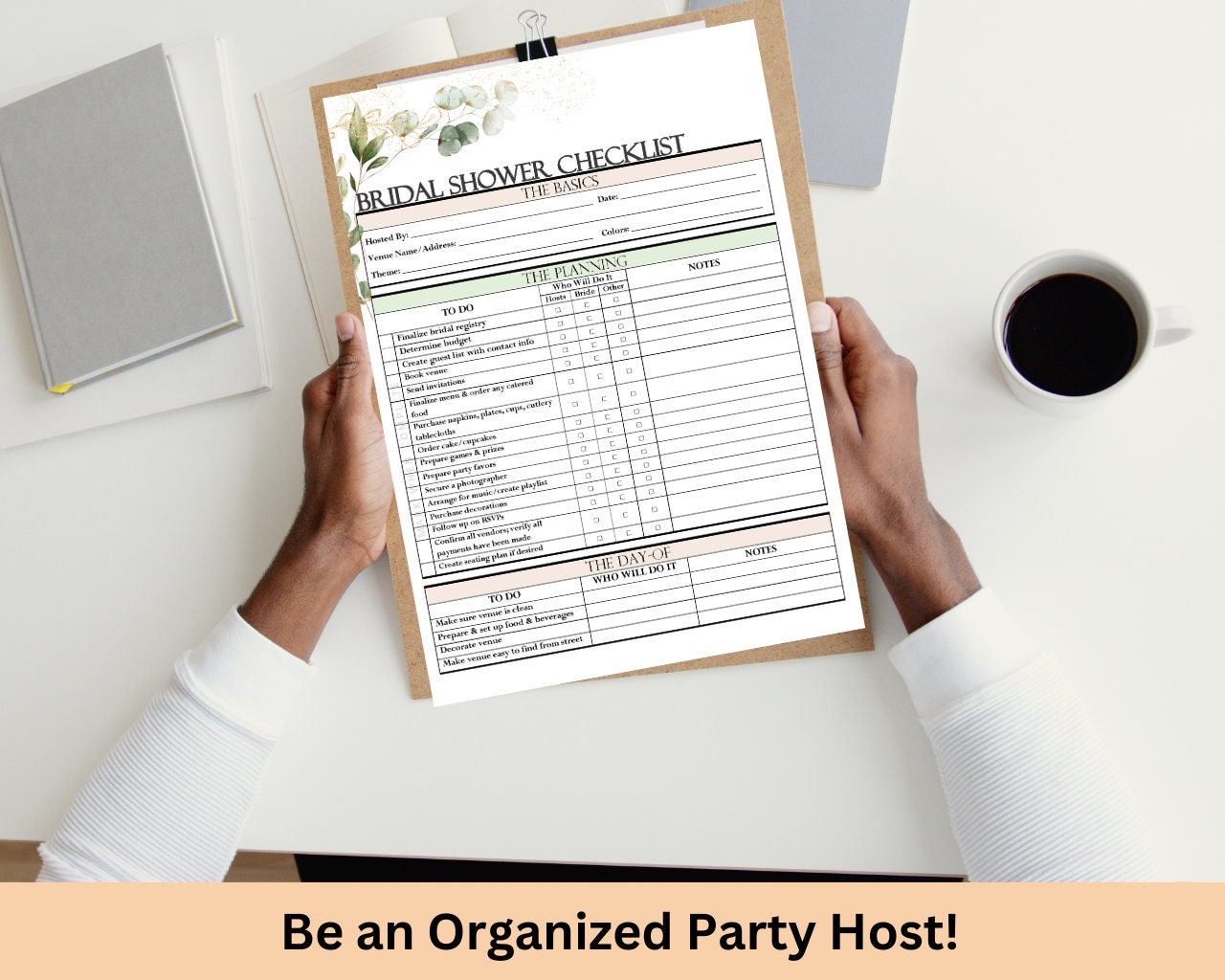 Bridal Shower Checklist Printable Template Digital Instant Download Maid of Honor Organizer ...