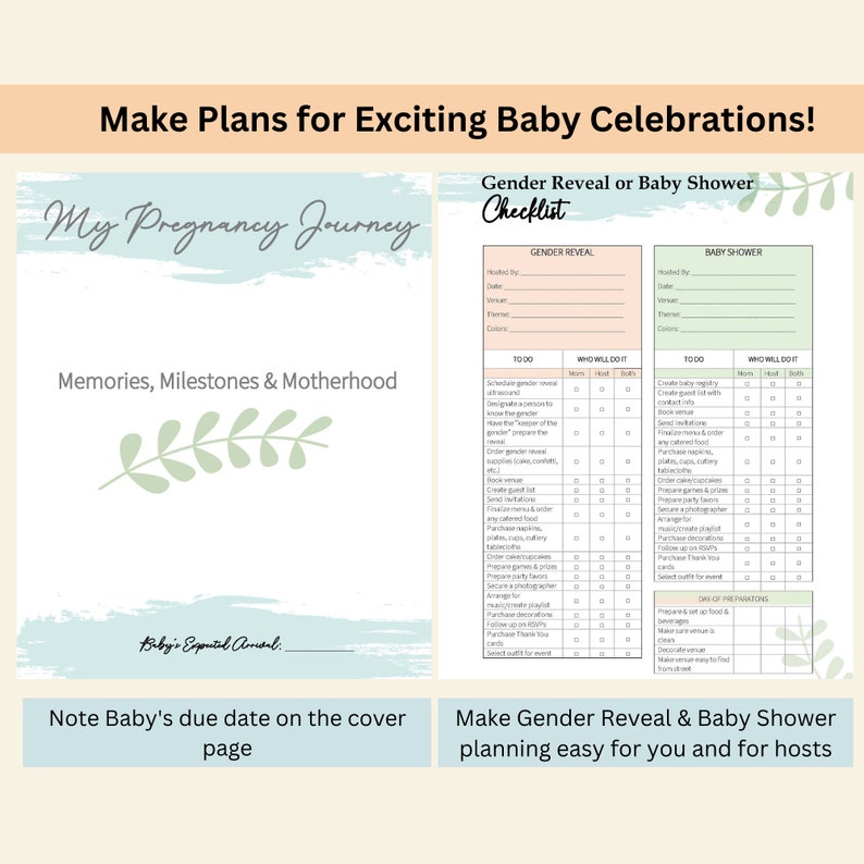 Digital Printable Pregnancy Planner Pregnancy Journal Template - Etsy