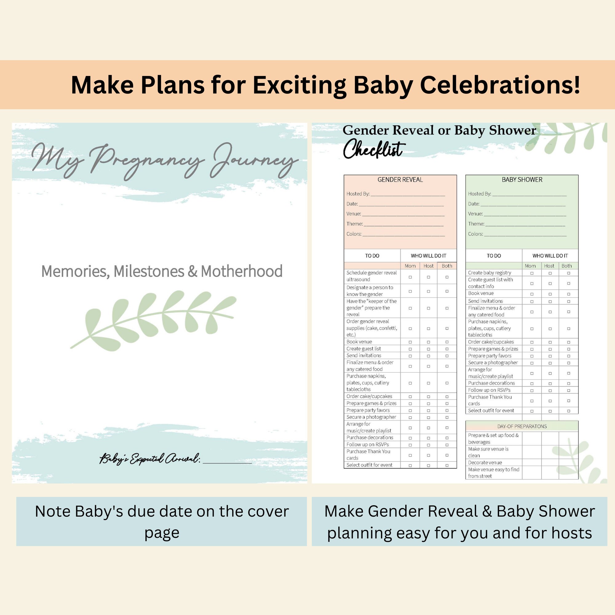 Digital Printable Pregnancy Planner Pregnancy Journal Template - Etsy