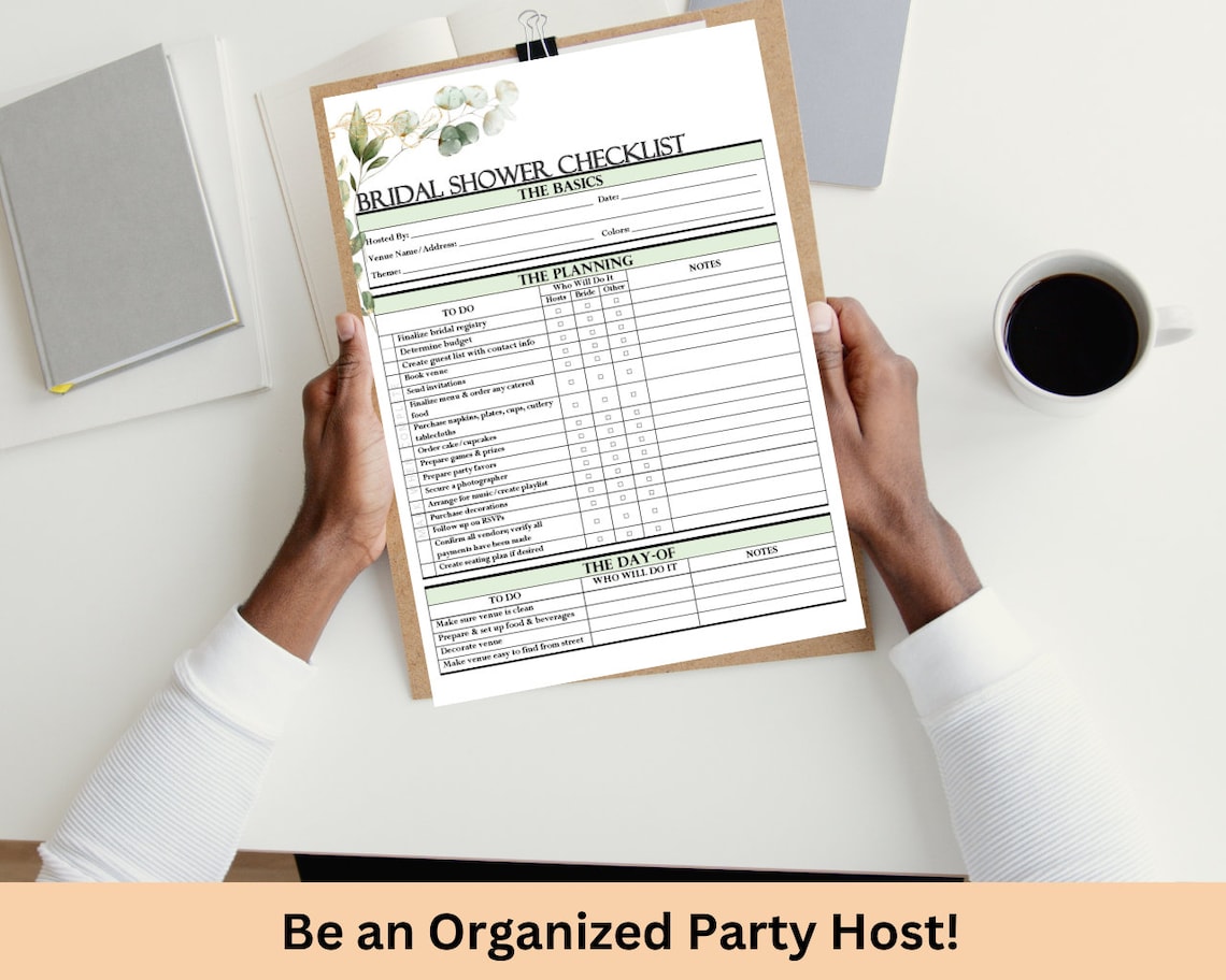 Printable Bridal Shower Checklist: Planning Guide (instant Download) - Etsy