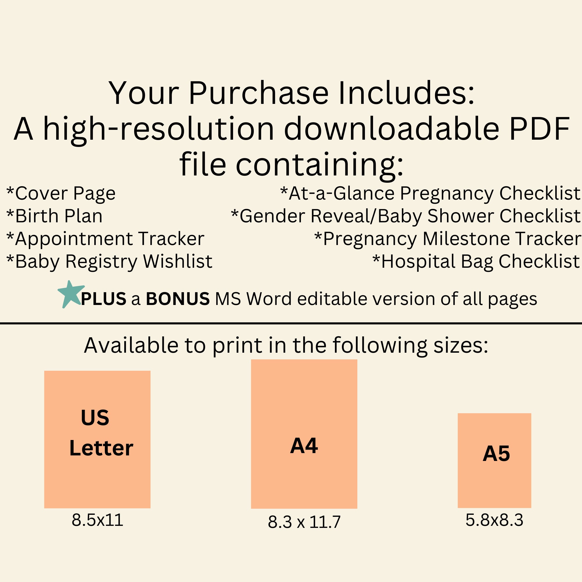 Digital Printable Pregnancy Planner Pregnancy Journal Template - Etsy