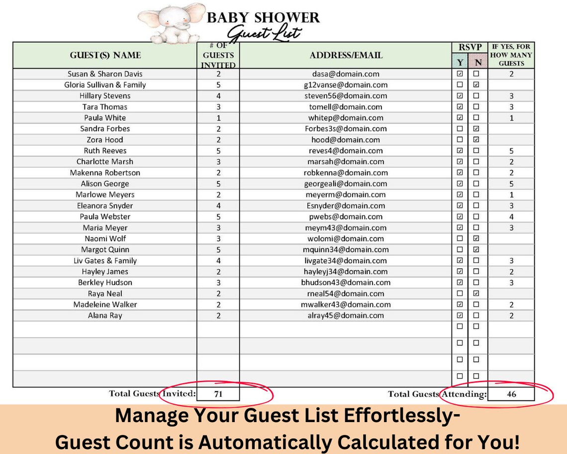 Digital Baby Shower Planner Excel Spreadsheet Template - Etsy