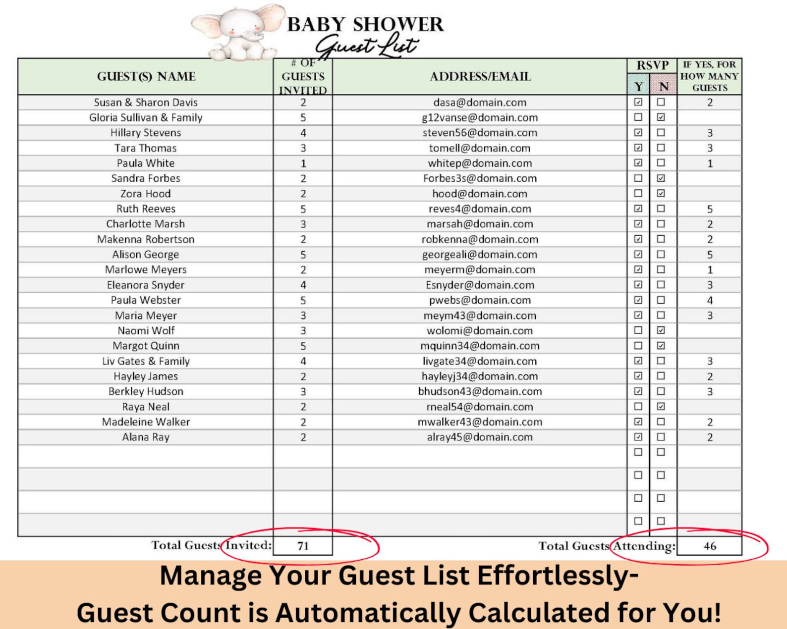 Digital Baby Shower Planner Excel Spreadsheet Template - Etsy