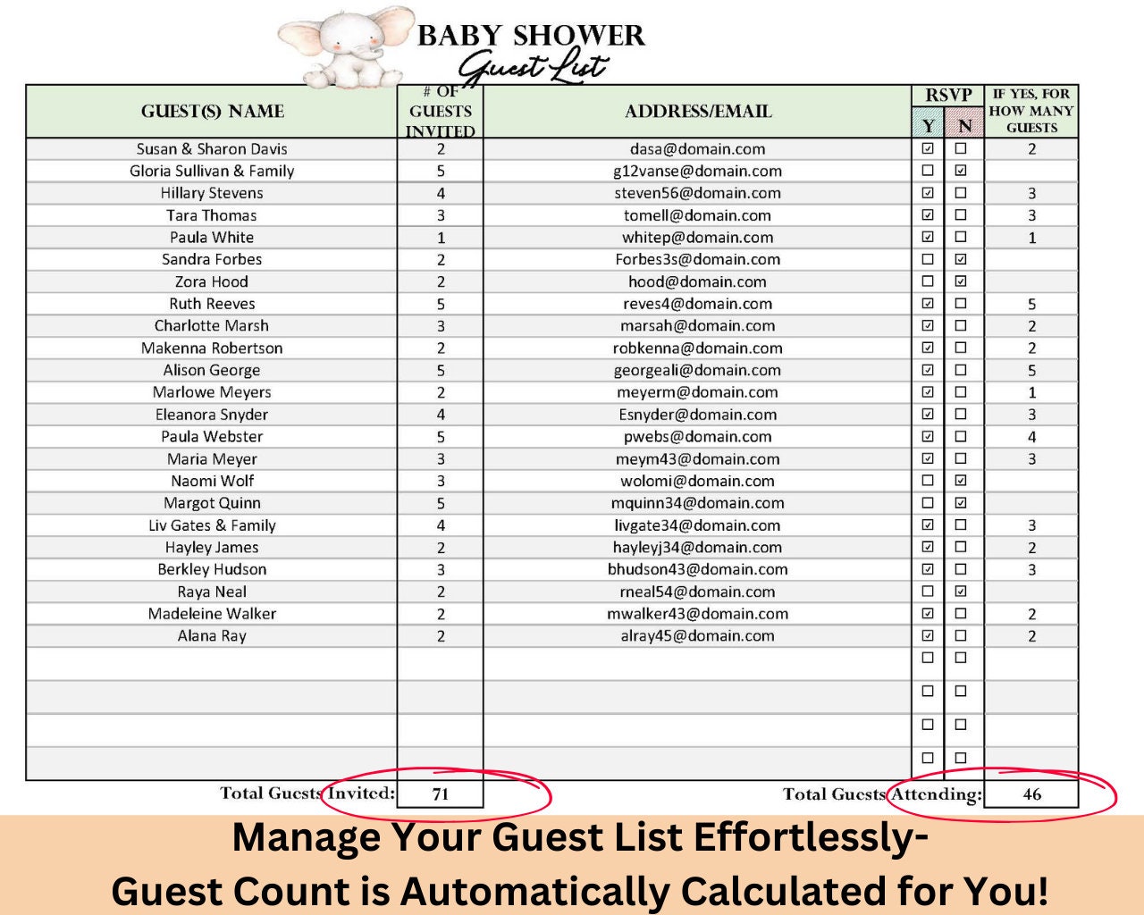 Digital Baby Shower Planner Excel Spreadsheet Template - Etsy