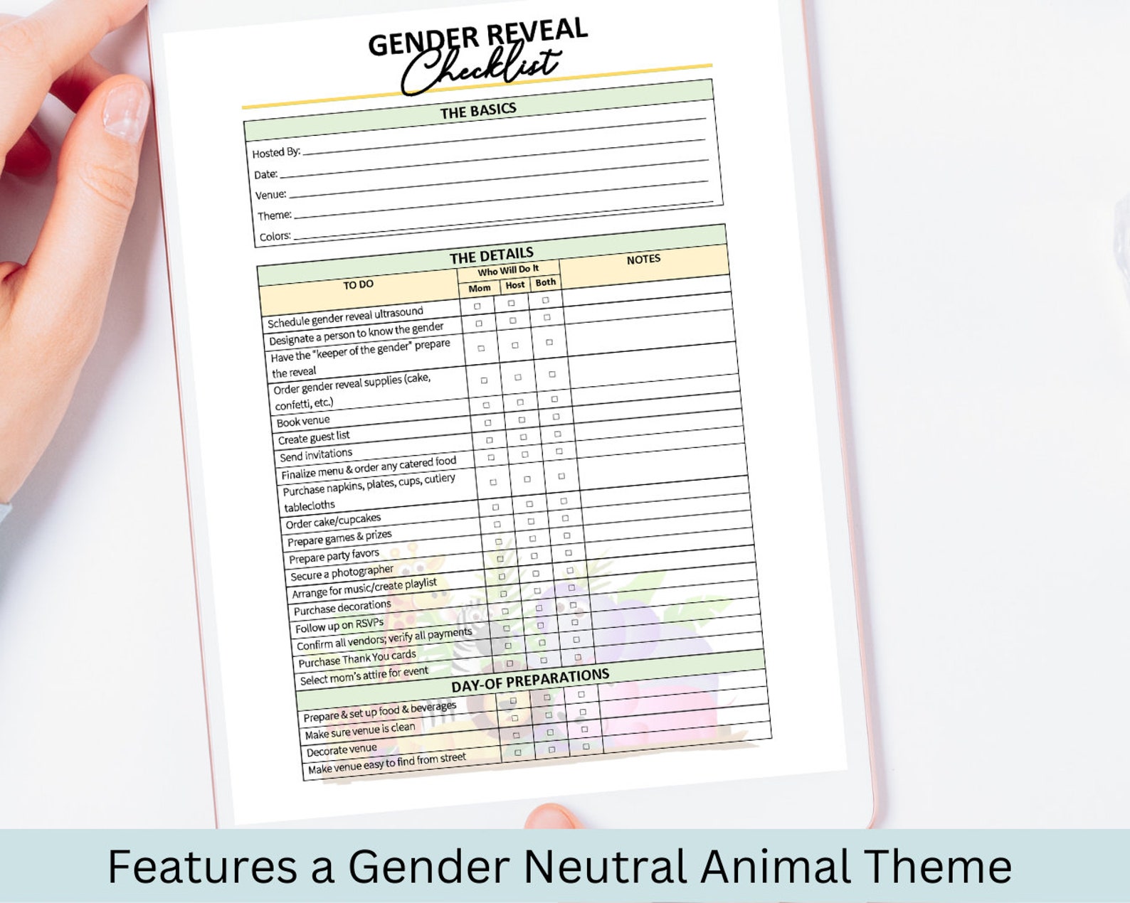 Printable Editable Gender Reveal Planning Template Checklist - Etsy