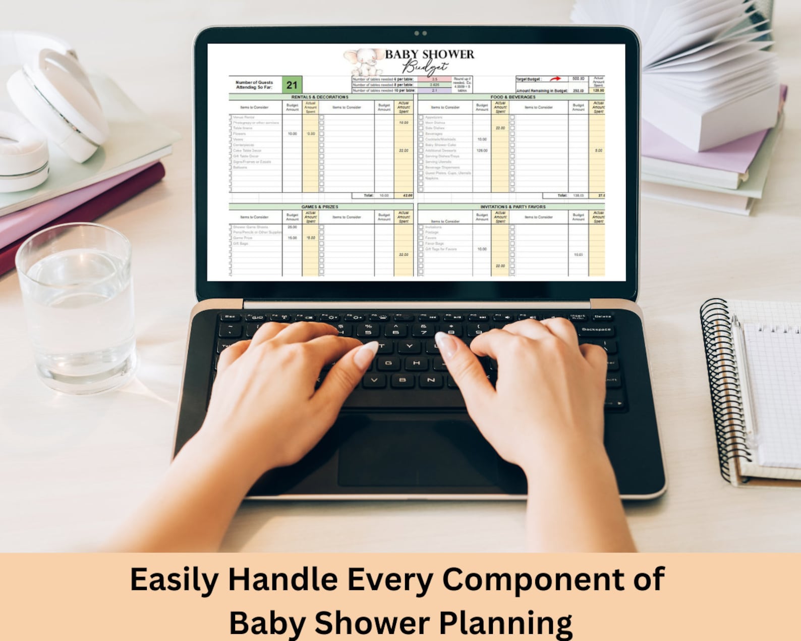 Google Sheets Baby Shower Planner Spreadsheet Template, Digital ...