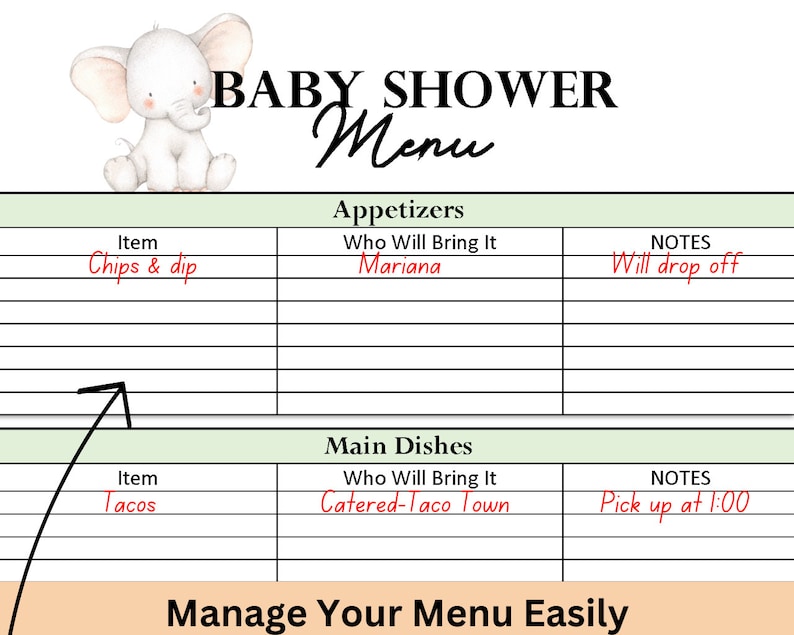 Baby Shower Planner Printable Template Digital Instant Download - Etsy