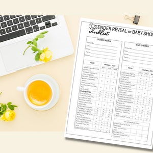 Printable Baby Shower Gender Reveal Planning Template - Etsy
