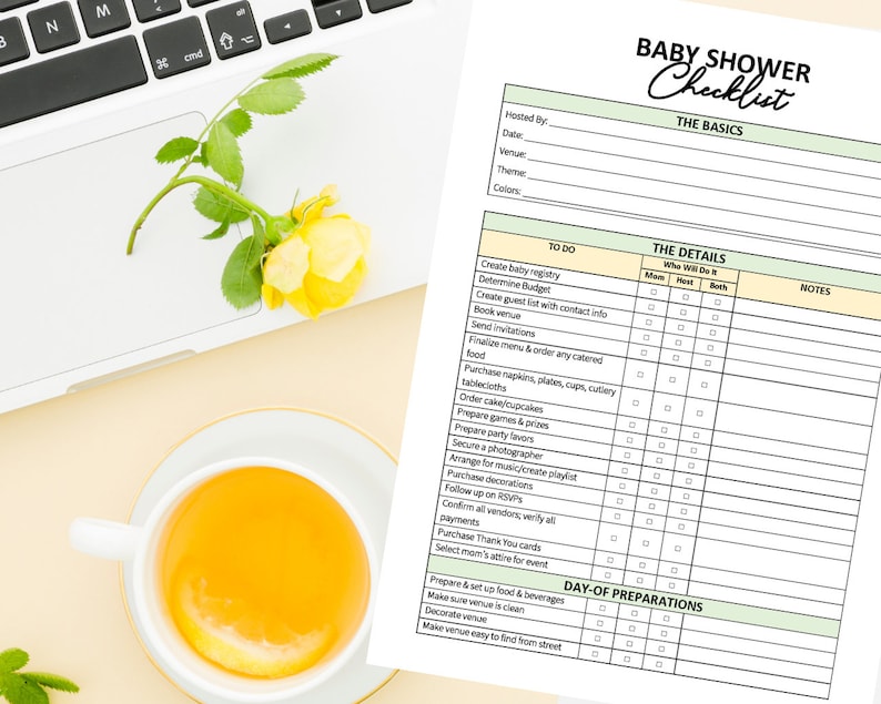Printable Baby Shower Planning Template - Etsy