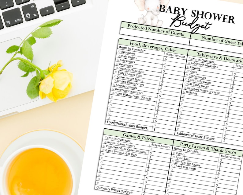 Baby Shower Planner Printable Template Digital Instant Download - Etsy