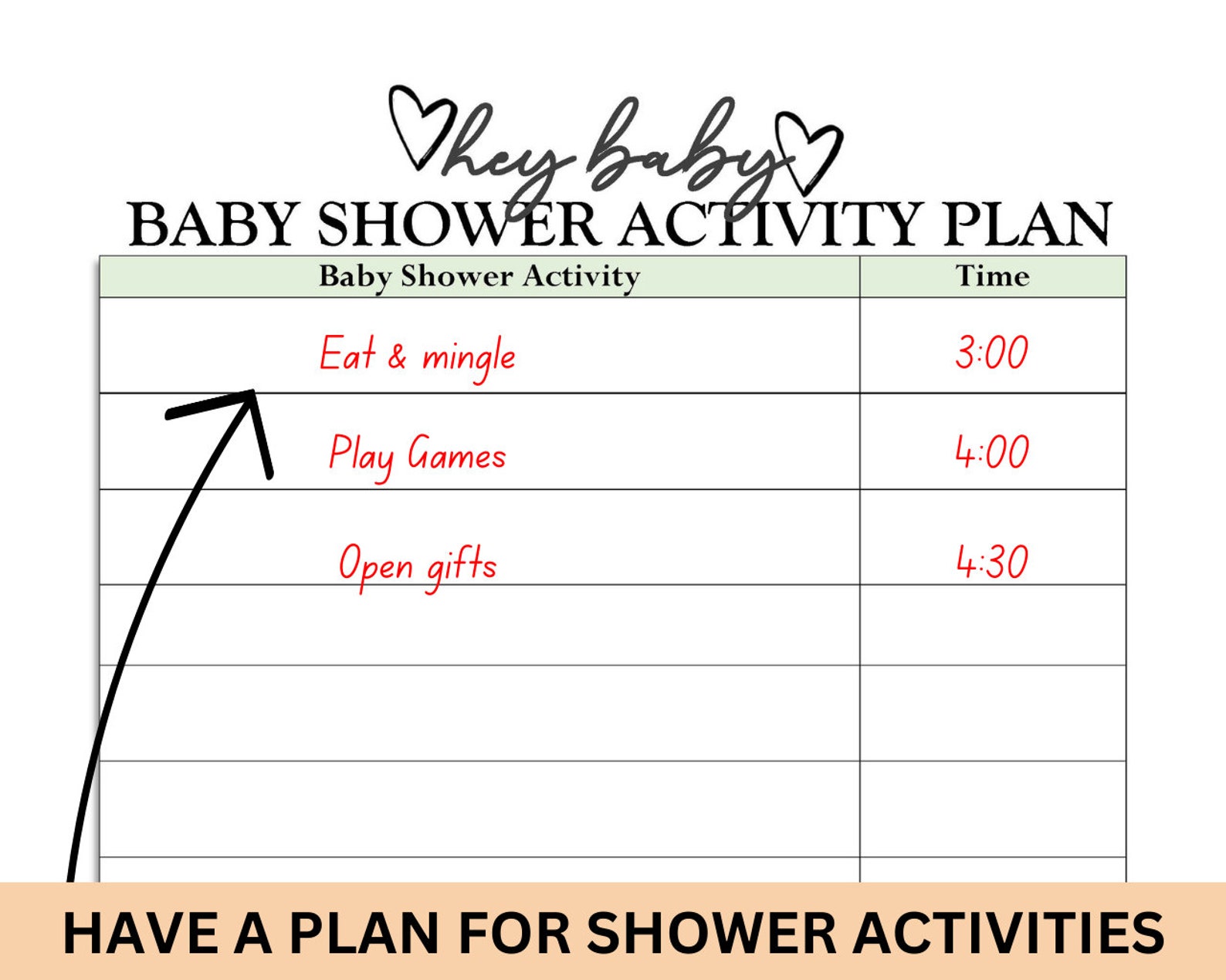 Printable Baby Shower Planner Template, Games Included, Minimalist ...