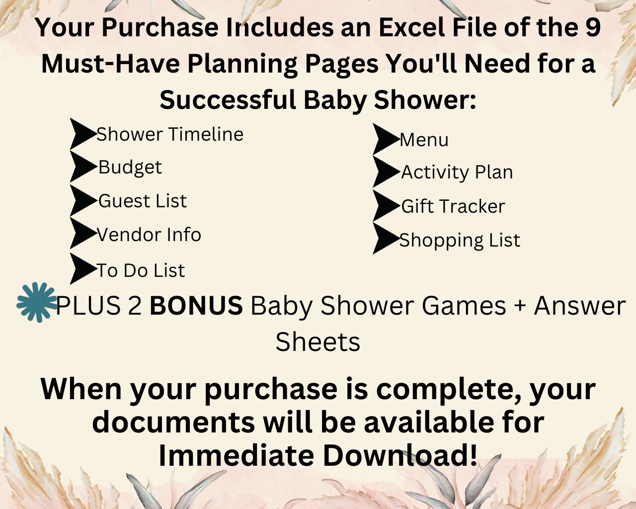 Excel Baby Shower Planner Excel Spreadsheet Digital Template, Hello ...