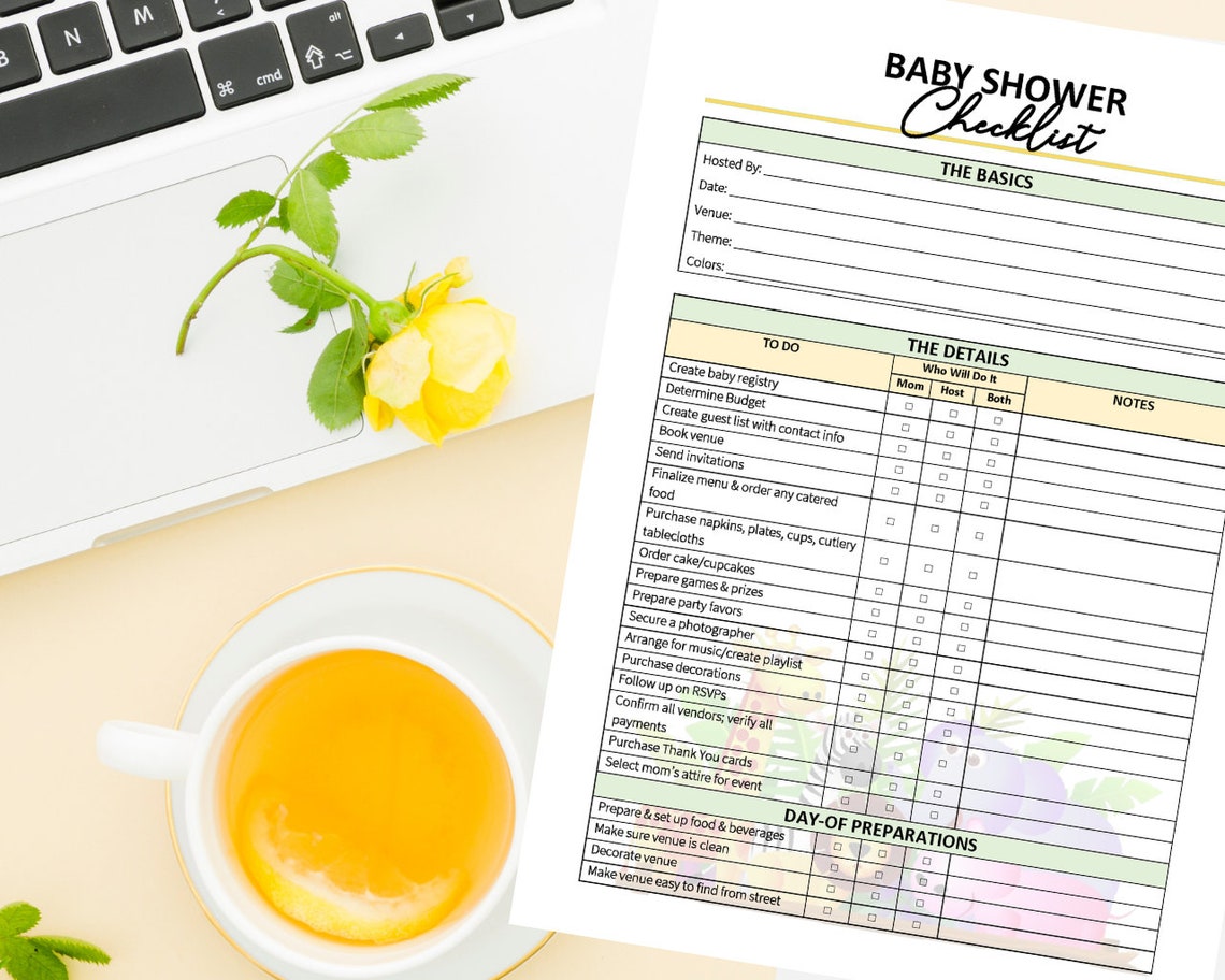 Printable Baby Shower Planning Template Checklist - Etsy