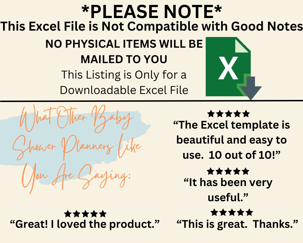 Digital Baby Shower Planner Excel Spreadsheet Template - Etsy