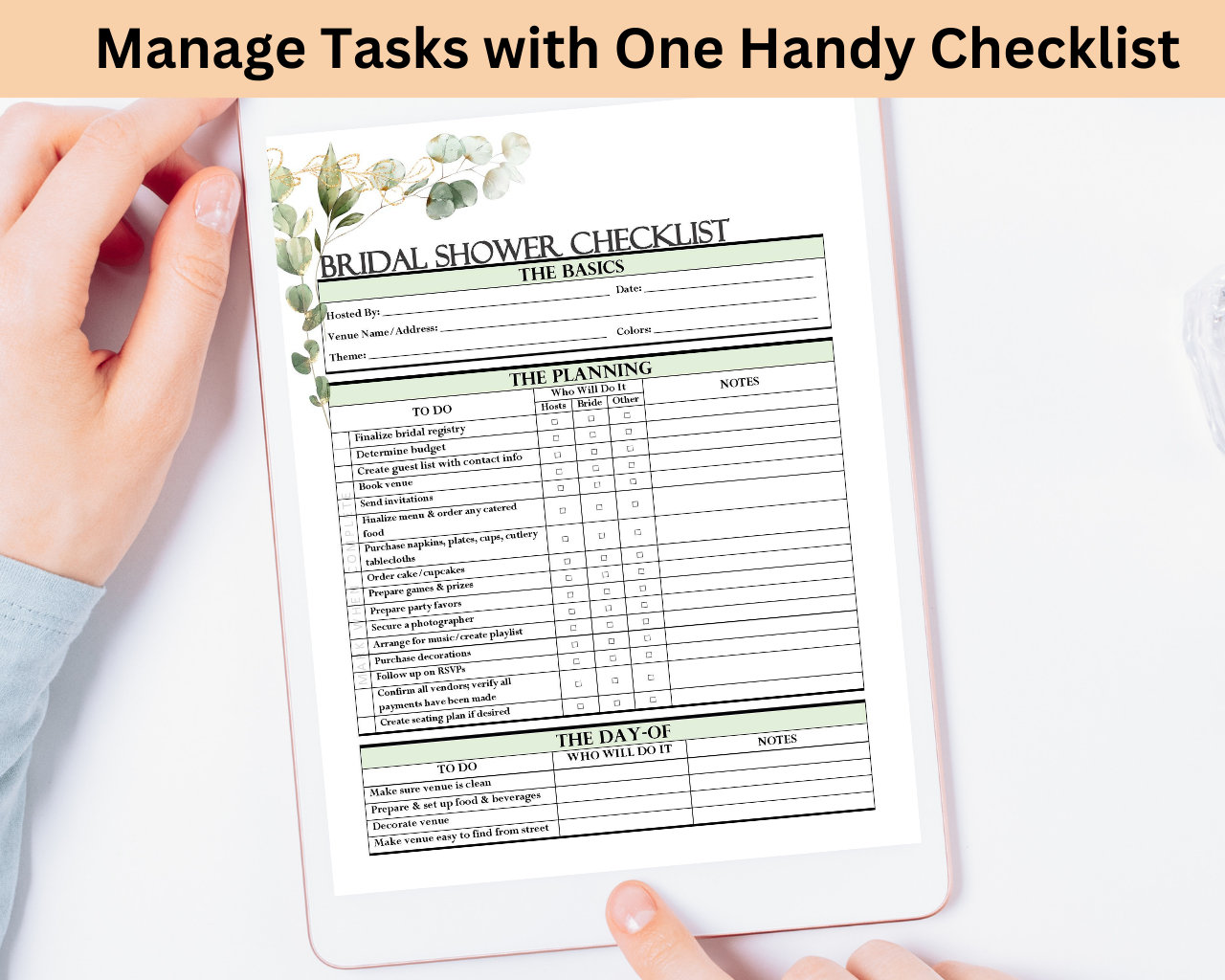 Printable Bridal Shower Checklist: Planning Guide (instant Download) - Etsy