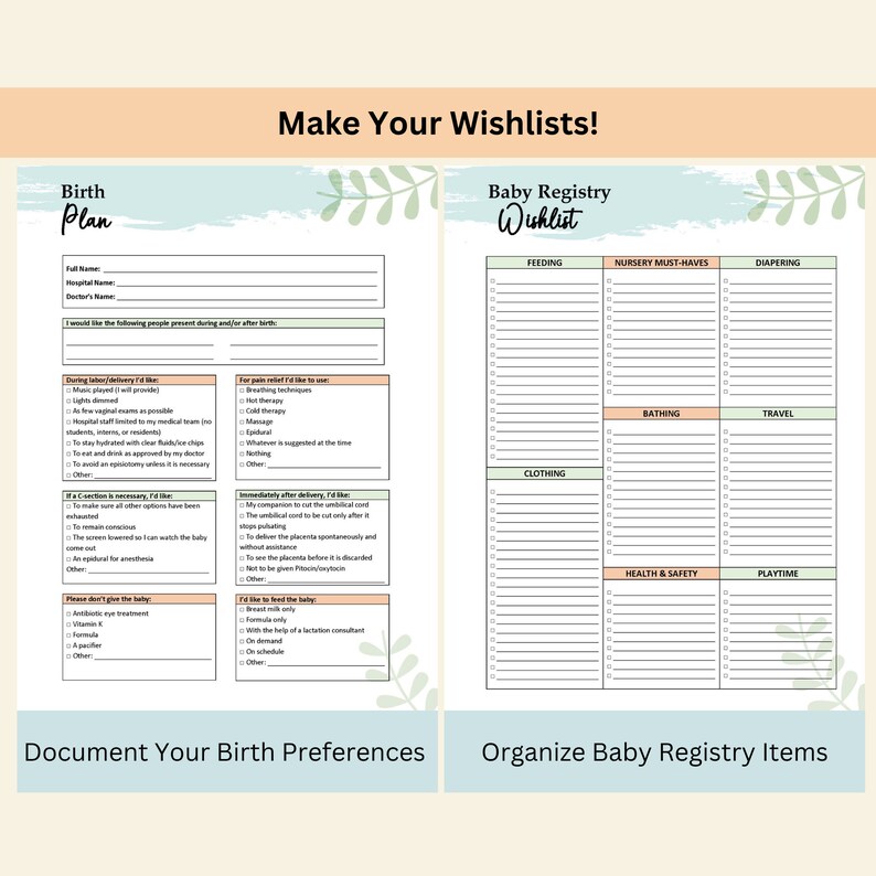 Digital Printable Pregnancy Planner Pregnancy Journal Template - Etsy