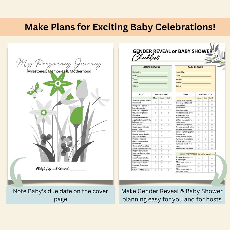 Digital Printable Pregnancy Planner Pregnancy Journal Template - Etsy
