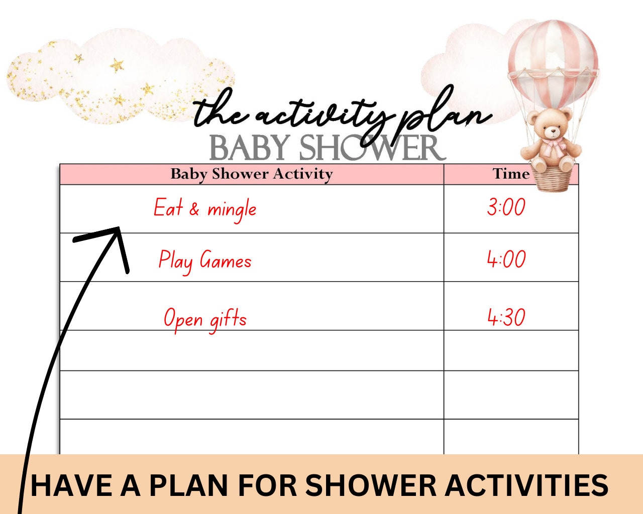 Baby Shower Planner Printable Template Digital Instant - Etsy