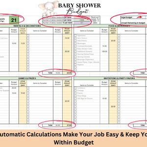Google Sheets Baby Shower Planner: Organizer, Budget, Games (digital ...