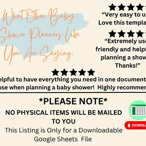 Google Sheets Baby Shower Planner Spreadsheet Template, Digital ...