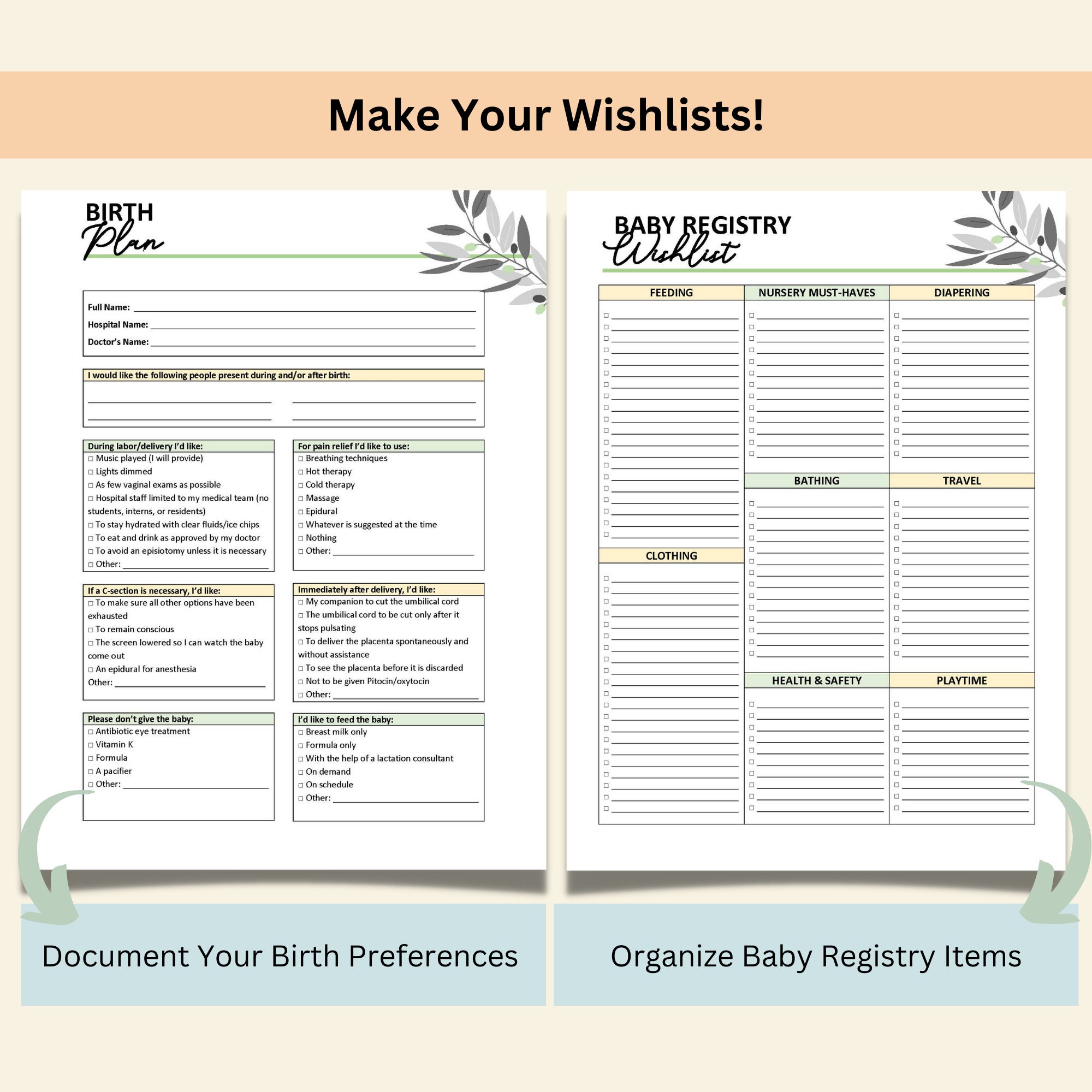 Digital Printable Pregnancy Planner Pregnancy Journal Template - Etsy