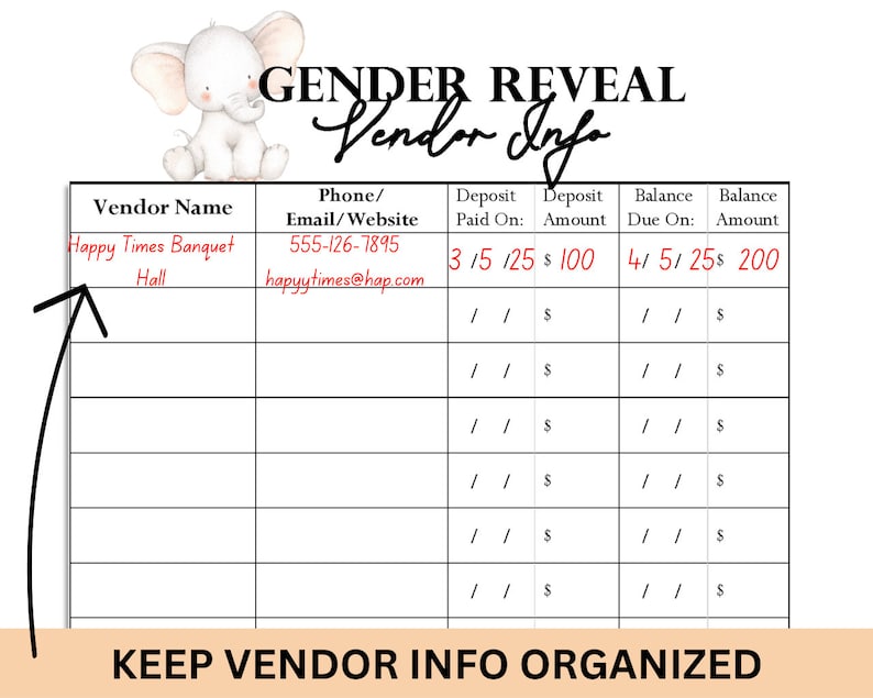 Printable Gender Reveal Planner Bundle Instant Download Downloadable ...
