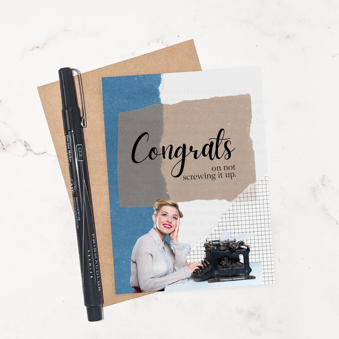 Congratulations Card Sarcastic, Vintage Style - Etsy
