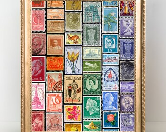 Vintage Stamps Watercolor Print. Stamp Collection Art . Stamps Art ...