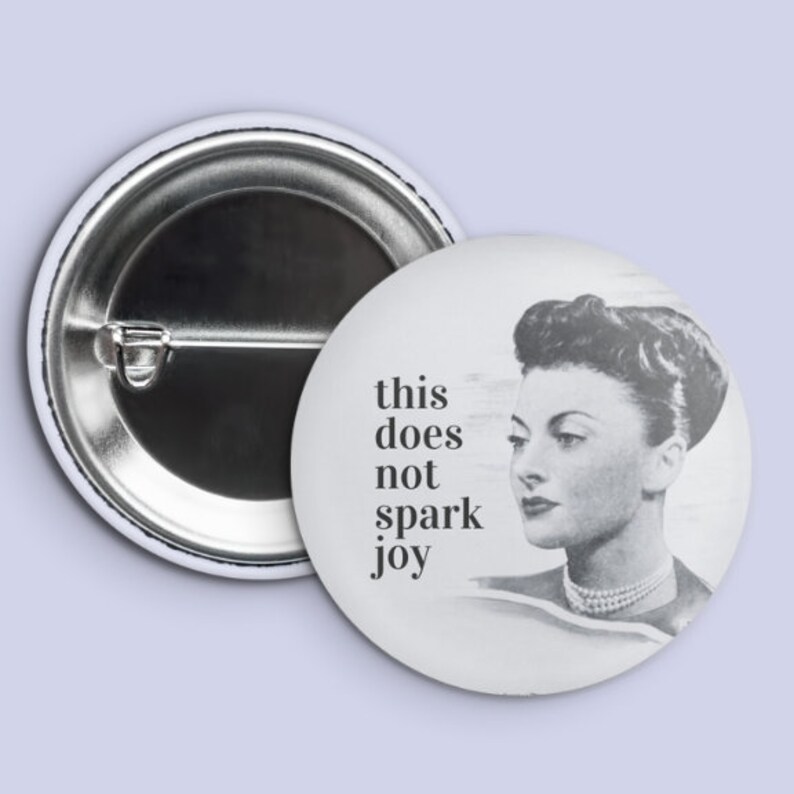 Marie Kondo Humor Spark Joy Pinback Button 1.45 In - Etsy