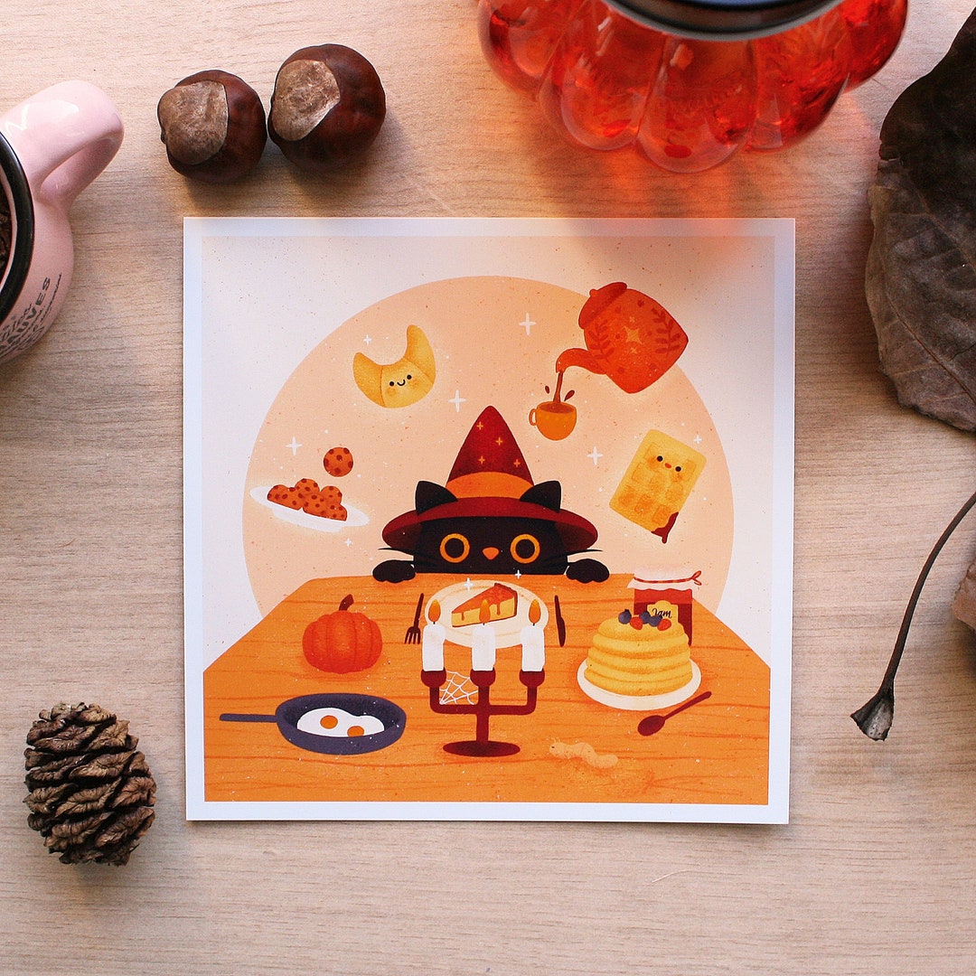 Bewitched Lunch Square Illustration Art Print Wall Decor - Etsy